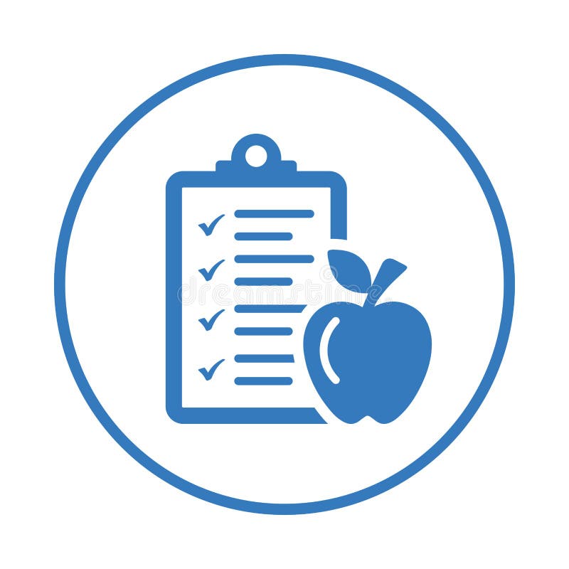 Chart, Diet, List Icon. Blue Color Design Stock Illustration ...