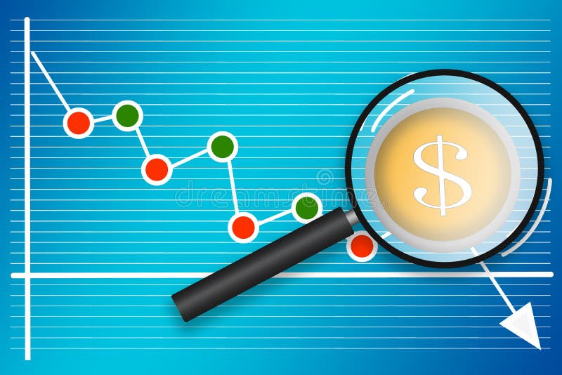 Chart with Down Arrow and Dollar Symbol Stock Illustration ...