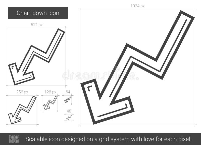 Bar Chart Down Sketch Icon. Stock Vector - Illustration of financial ...