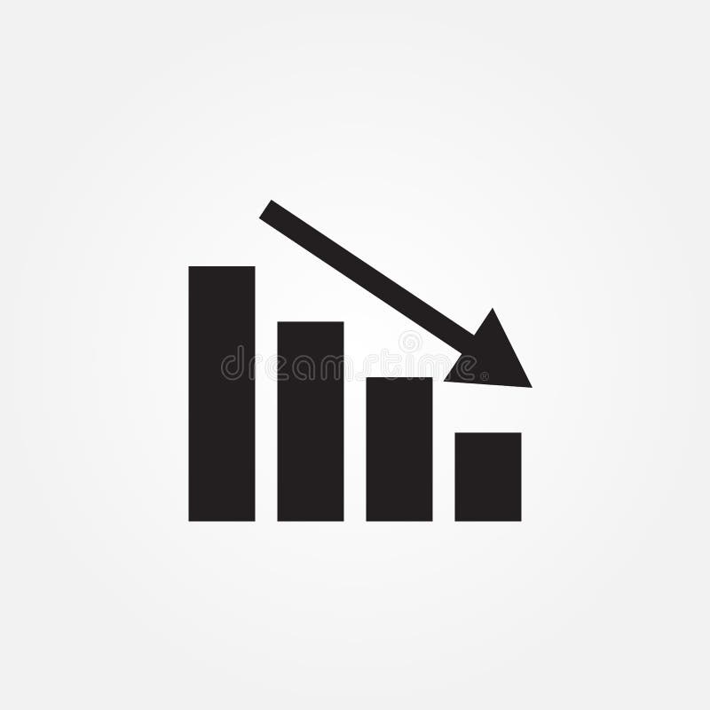 Chart Down Vector Icon Isolated on White Background . Stock Vector ...