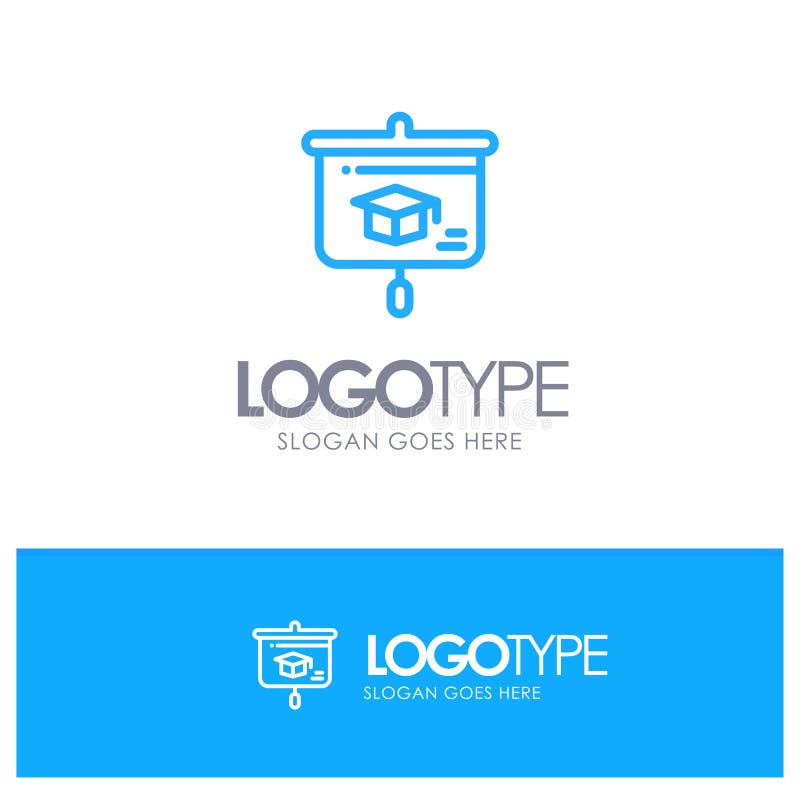 Chart, Education, Presentation, School Blue OutLine Logo with Place for ...