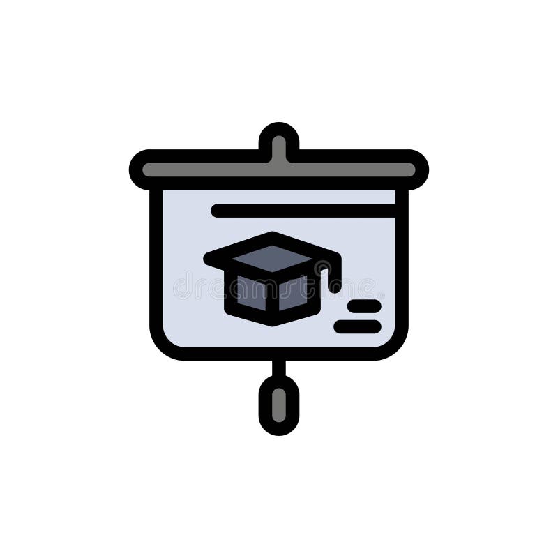 Chart, Education, Presentation, School Flat Color Icon. Vector Icon ...