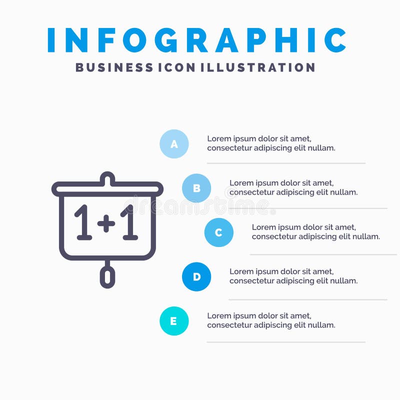 Chart, Education, Presentation, School Line Icon with 5 Steps ...