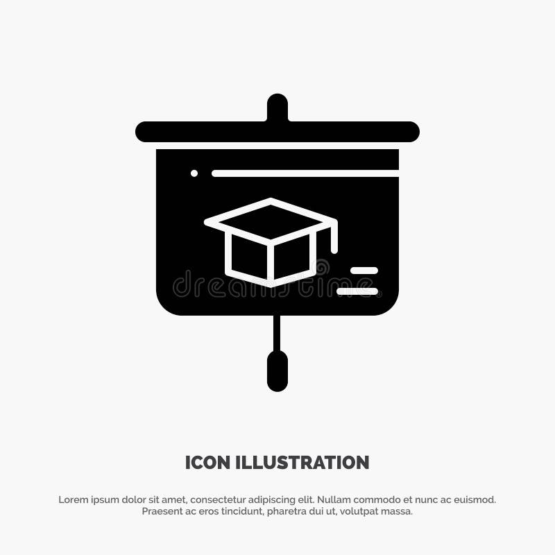 Chart, Education, Presentation, School Solid Glyph Icon Vector Stock ...