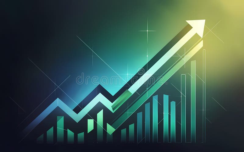 A Modern Illustration of a Rising Business Graph Chart, with a ...