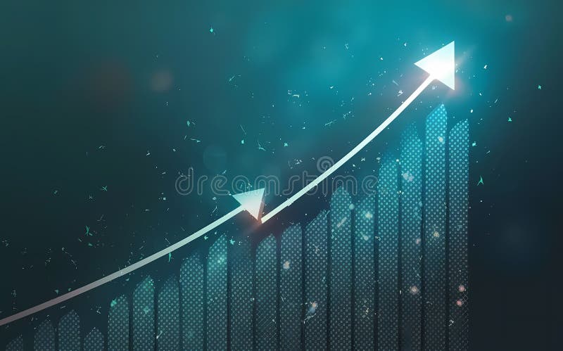 A Modern Illustration of a Rising Business Graph Chart, with a ...