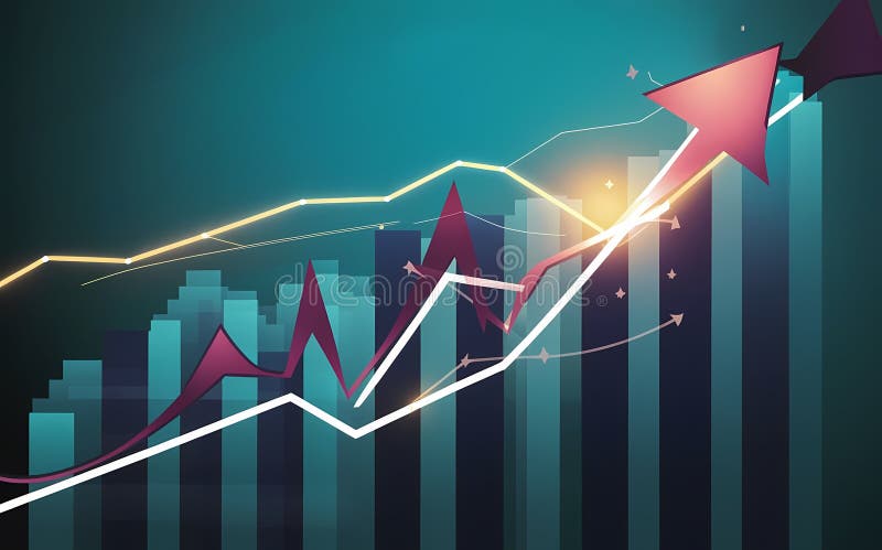 A Modern Illustration of a Rising Business Graph Chart, with a ...