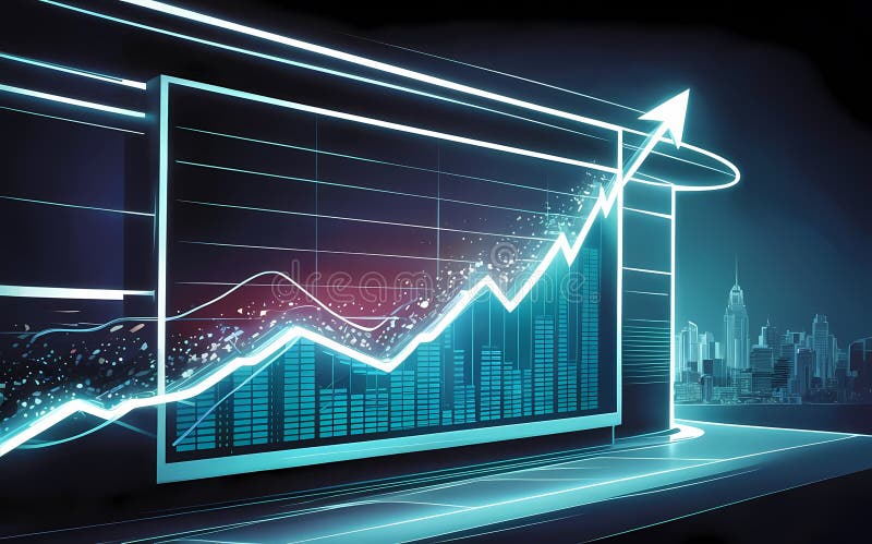 A Modern Illustration of a Rising Business Graph Chart, with a ...