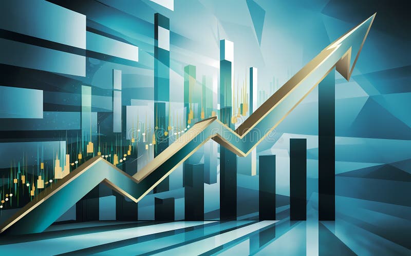 A Modern Illustration of a Rising Business Graph Chart, with a ...