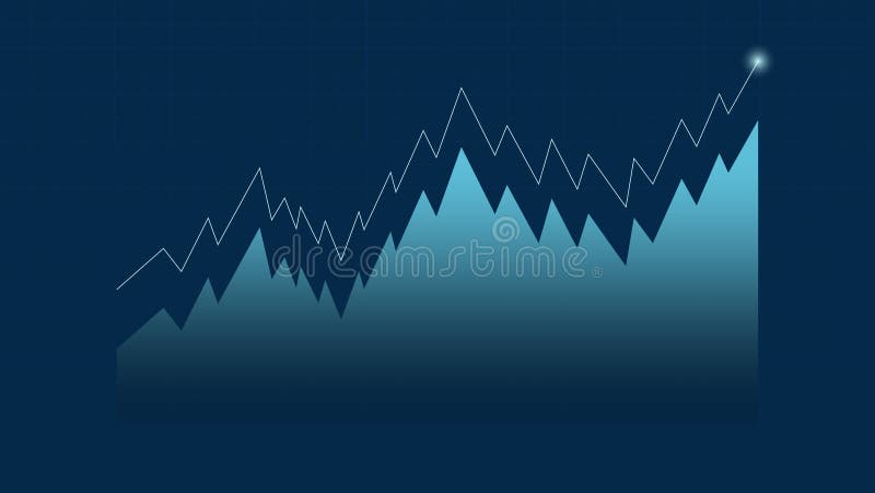 Chart of Financial Statistics on Blue Background Stock Vector ...