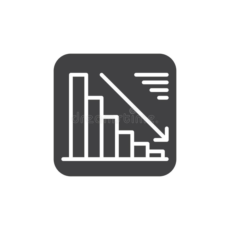 Chart Goes Down Line Icon, Outline Vector Sign, Linear Style Pictogram ...