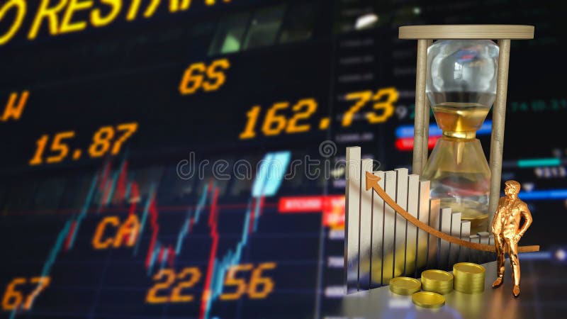 The Chart and Gold Coins for Business Concept 3d Rendering Stock ...