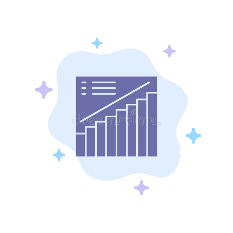 Chart, Graph, Analytics, Presentation, Sales Blue Icon on Abstract ...