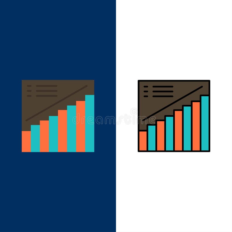 Chart, Graph, Analytics, Presentation, Sales Icons. Flat and Line ...