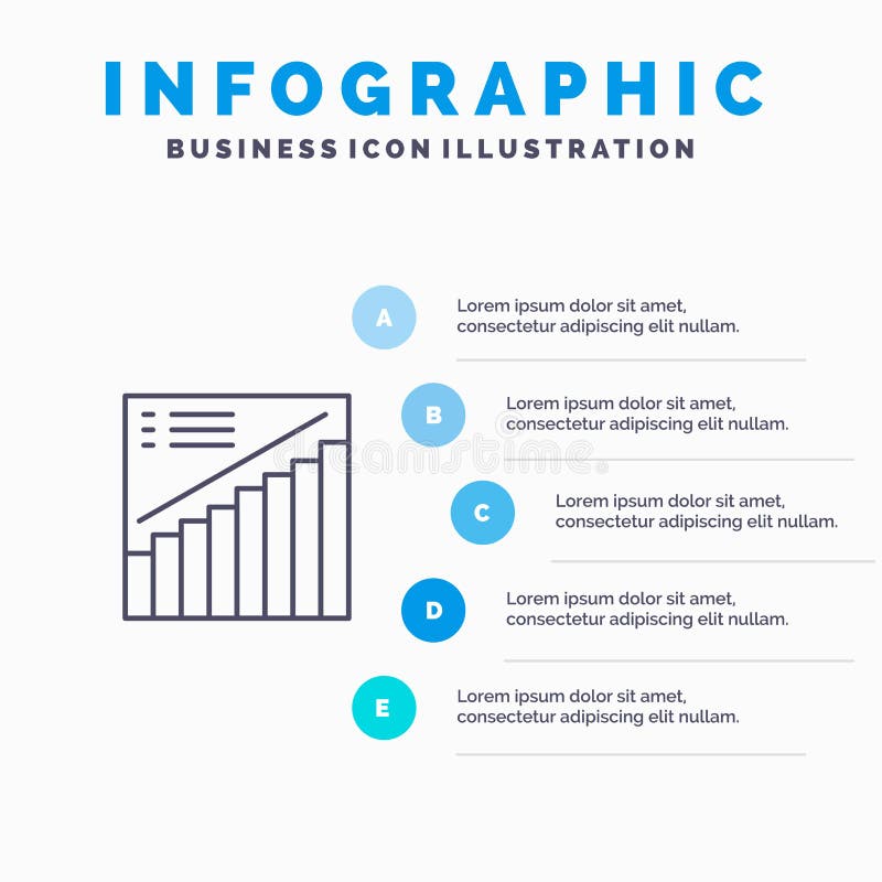 Chart, Graph, Analytics, Presentation, Sales Line Icon with 5 Steps ...