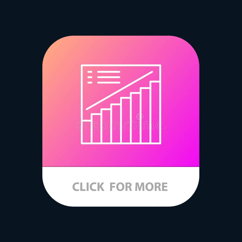 Chart Graph Analytics Presentation Sales Mobile App Button Android And Ios Line Version