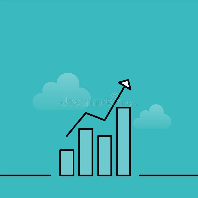 Chart graph with arrow stock vector. Illustration of square - 111530820