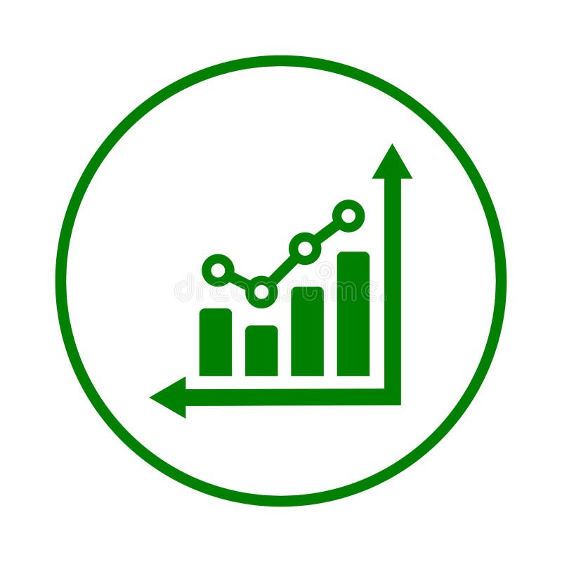 Chart, Graph, Growth, Analytics Icon. Green Vector Sketch Stock Vector ...