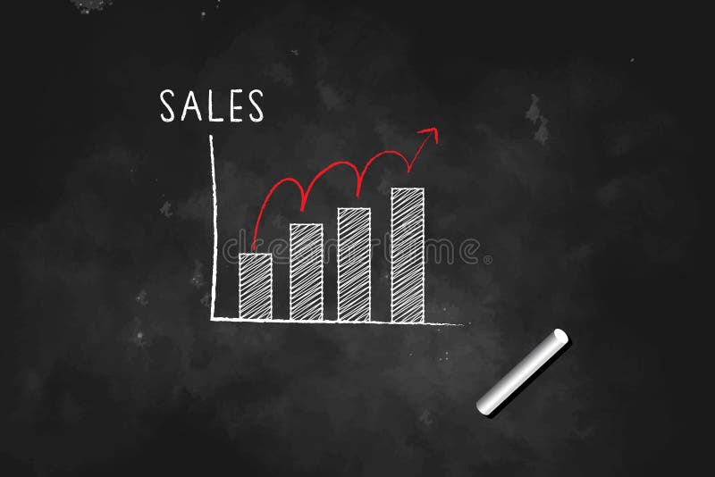 Chart Graph of Sales Growth Written with Chalk on a Blackboard Stock ...