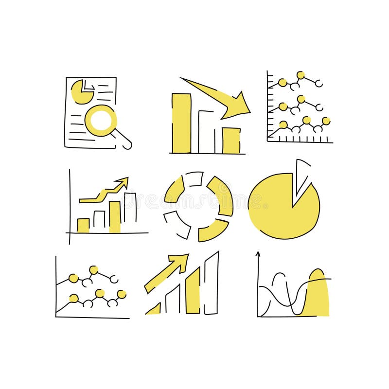Chart Graphic Icon with Yellow Color Vector Illustration Stock Vector ...