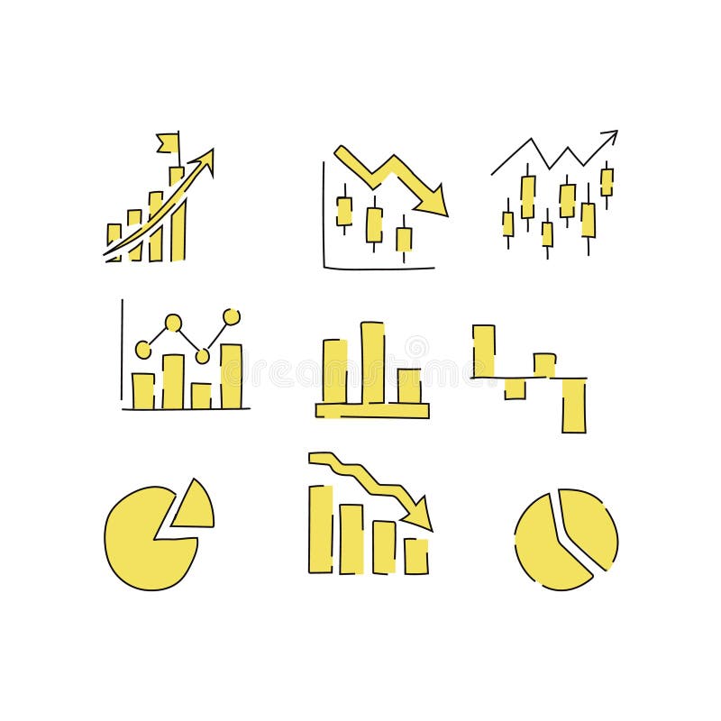 Chart Graphic Icon with Yellow Color Vector Illustration Stock Vector ...