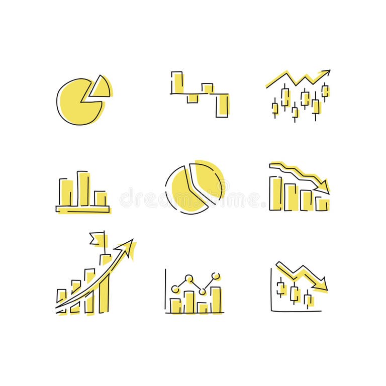 Chart Graphic Icon with Yellow Color Vector Illustration Stock Vector ...