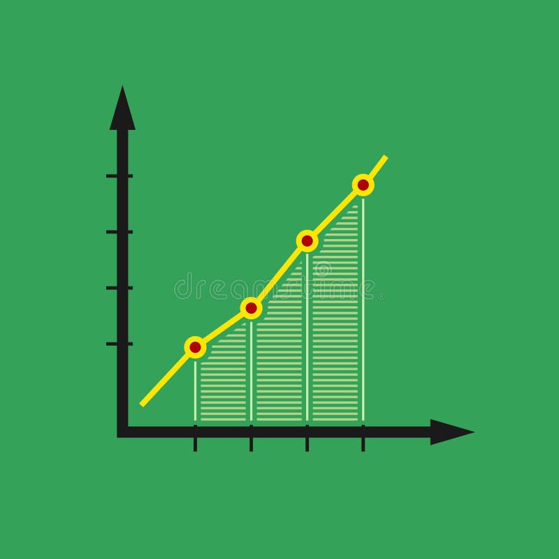 Chart on Green Background stock vector. Illustration of increase - 78545102