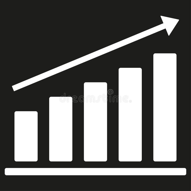 Chart Growth Icon. Vector Trend Design. Black Background Shape Stock ...