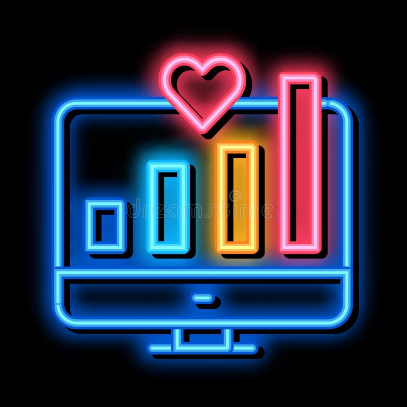 Chart Growth Indicators Neon Glow Icon Illustration Stock Vector ...