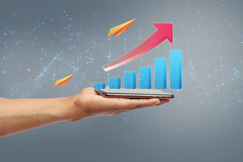 Chart Growth and Rise of Chart Positive Indicators in Business Stock ...