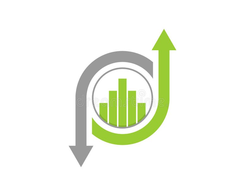Chart Growth Up Inside the Upside Down Arrow Stock Illustration ...