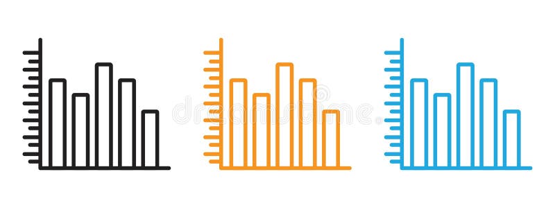 Chart Histogram Icon Thin Line Illustration Set Stock Vector ...