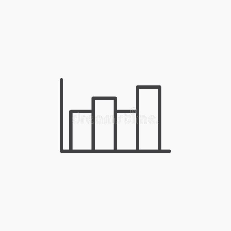 Chart Histogramline in Thin Line Black Color. Flat Simple Vector ...