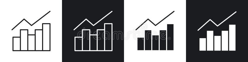 Chart histogram icon stock vector. Illustration of graphic - 341325569