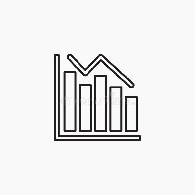 Chart Histogramline in Thin Line Black Color. Flat Simple Vector ...