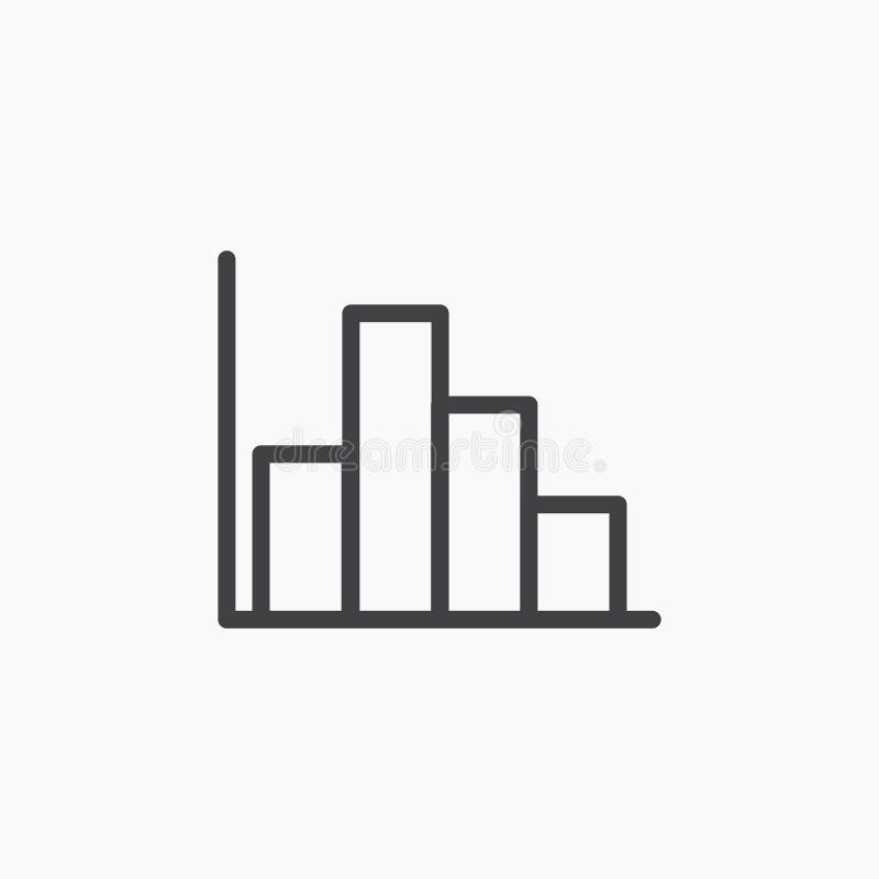 Chart Histogramline in Thin Line Black Color. Flat Simple Vector ...