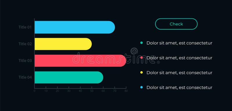 Chart with Horizontal Bars UI Element Template Stock Vector ...