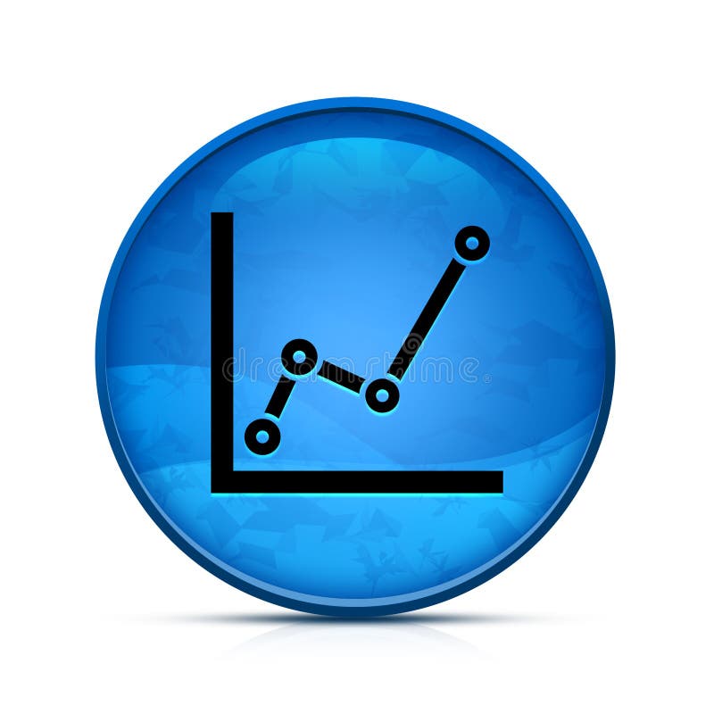 Chart Icon on Classy Splash Blue Round Button Illustration Stock ...