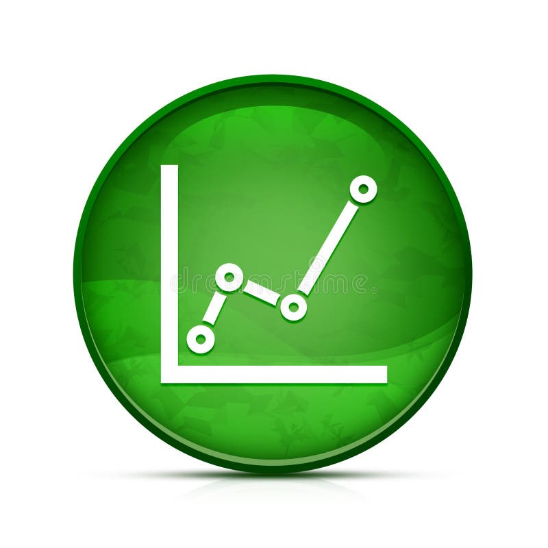 Chart Icon on Classy Splash Green Round Button Illustration Stock ...