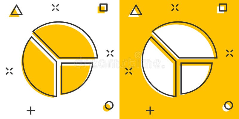 Chart Icon in Comic Style. Diagram Cartoon Vector Illustration on White ...