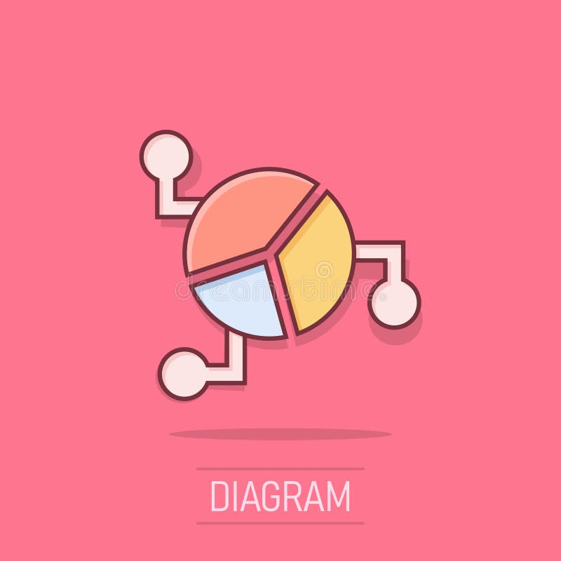 Chart Icon in Comic Style. Diagram Vector Cartoon Illustration on White ...