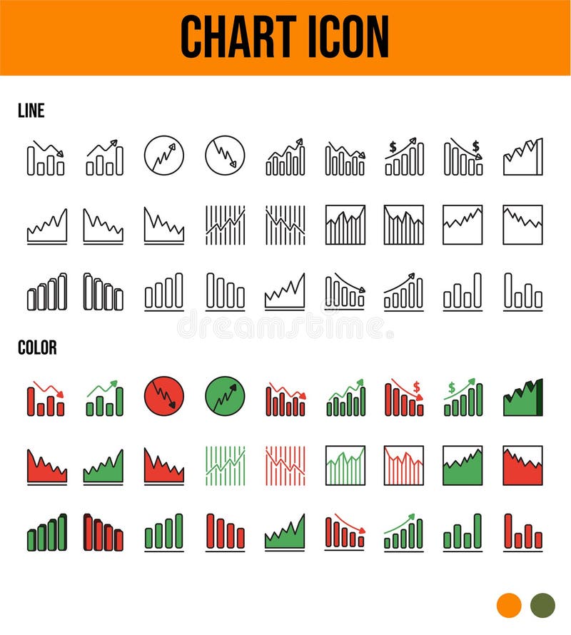 Chart Icon Design Set with Simple Modern Style Stock Vector ...
