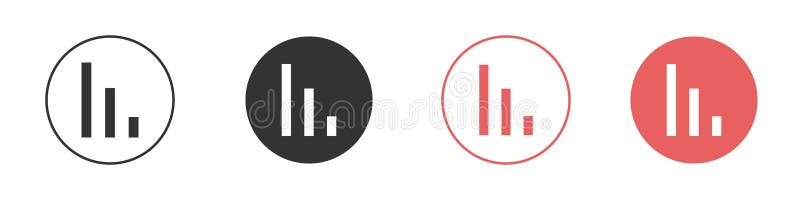 Chart Icon Flat Set in Black and White Color Stock Vector ...