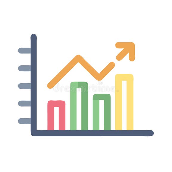 Chart icon flat vector stock illustration. Illustration of projection ...