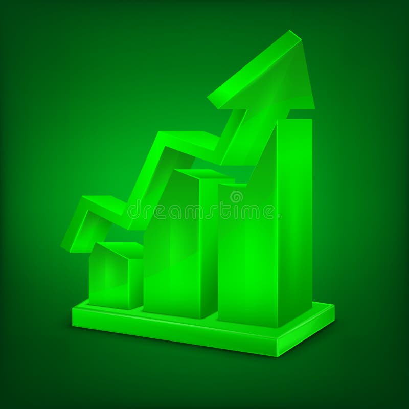 Chart icon in green stock vector. Illustration of green - 71499342