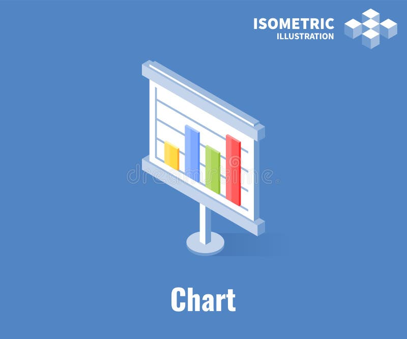 Financial Chart Icon. Vector Illustration in Flat Isometric 3D Style ... Financial Chart Icon. Vector Illustration in Flat Isometric 3D Style ...