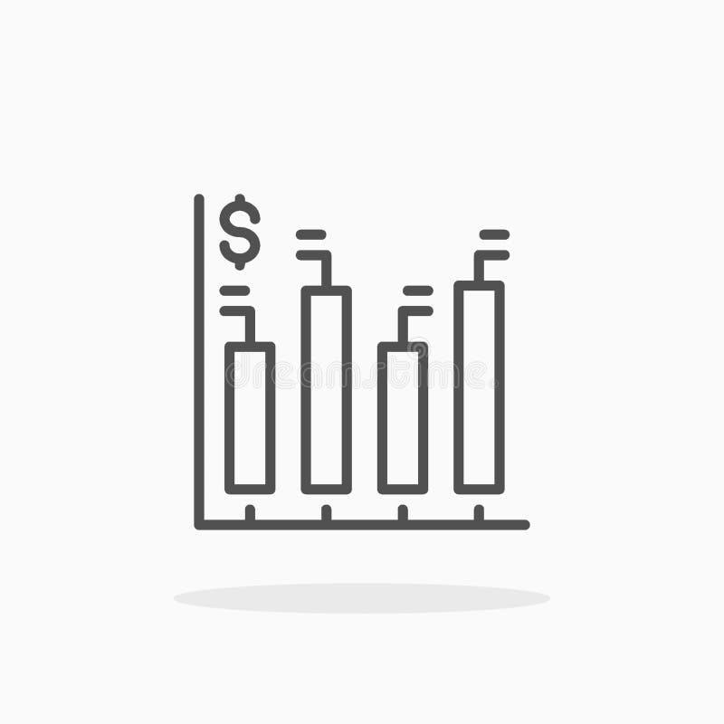 Chart Bar Icon Outline Style Stock Illustration - Illustration of ...