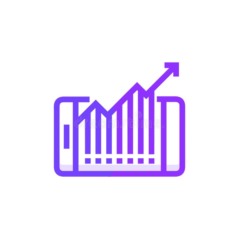 Chart Icon Symbol Vector Image Isolated on the White Background Stock ...
