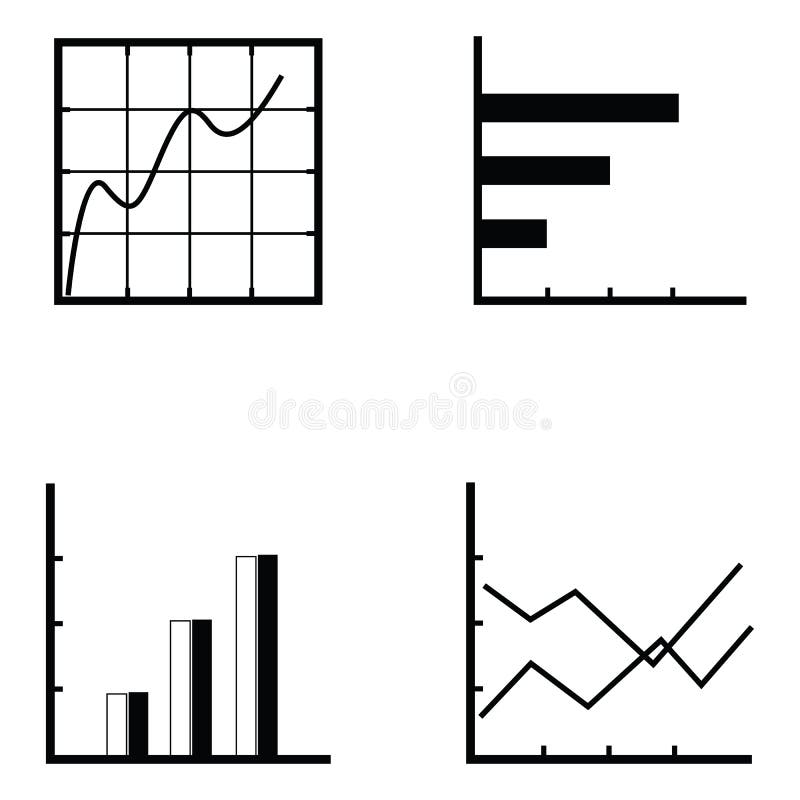 Chart icon set stock vector. Illustration of design - 102675758