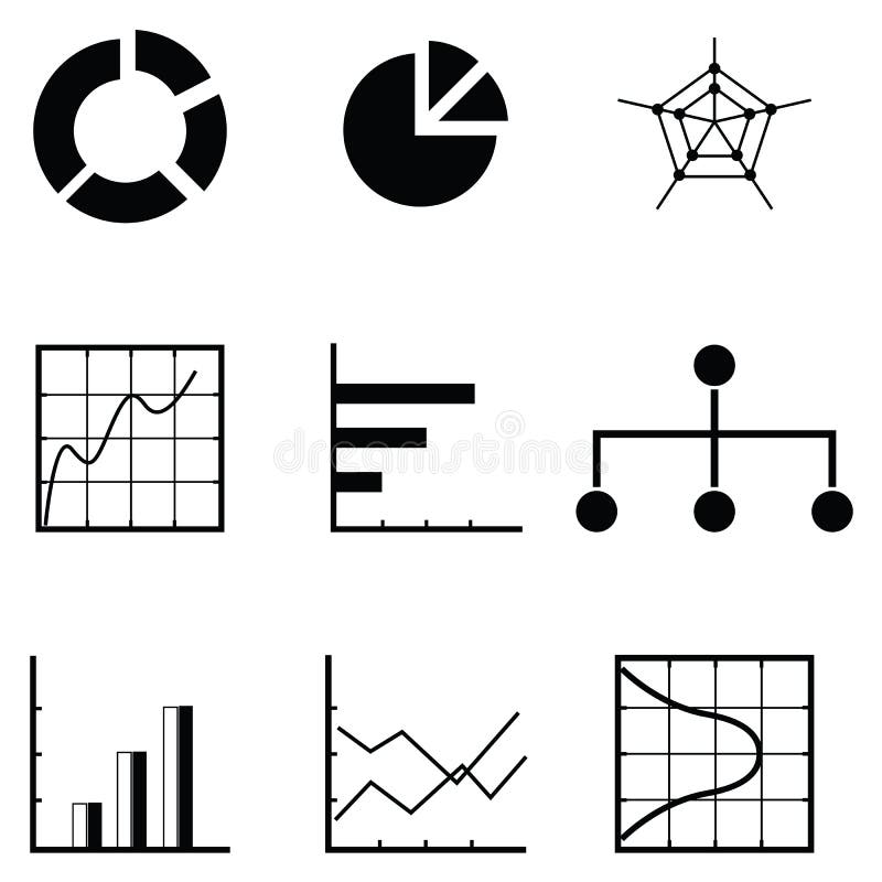 Chart icon set stock vector. Illustration of flow, data - 102675385
